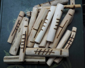 20 Celtic Tree Ogham Staves Made With Corresponding Woods With Free Bag ...