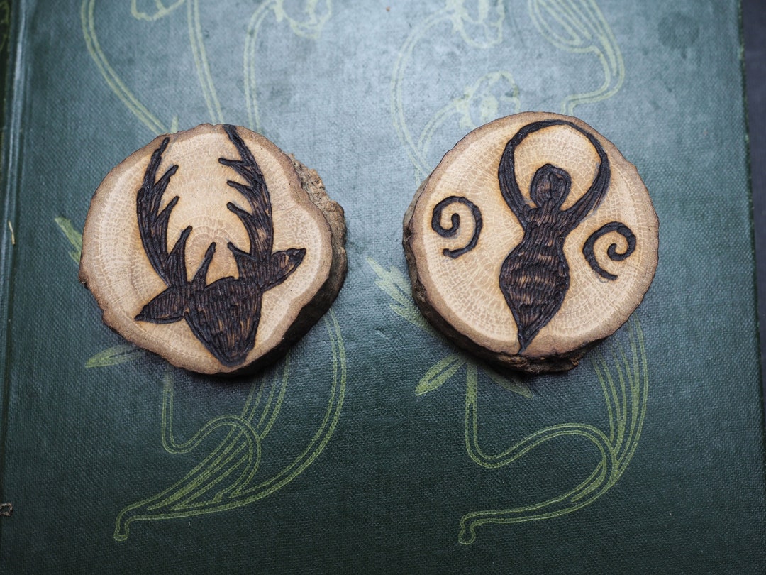 Stag God and Moon Goddess Altar Pieces for a Wiccan or Pagan - Etsy