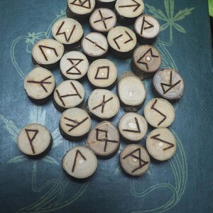 25 Elder Futhark English Ash WOOD Runes - Pagan, Norse, Witchcraft ...