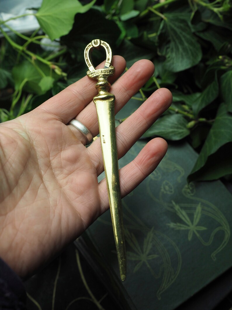 Good Luck Horse Shoe Brass Athame Witches Knife Vintage | Etsy