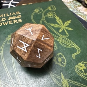 24 Sided Wooden Elder Futhark Rune Die for Divination Pagan, Wicca ...
