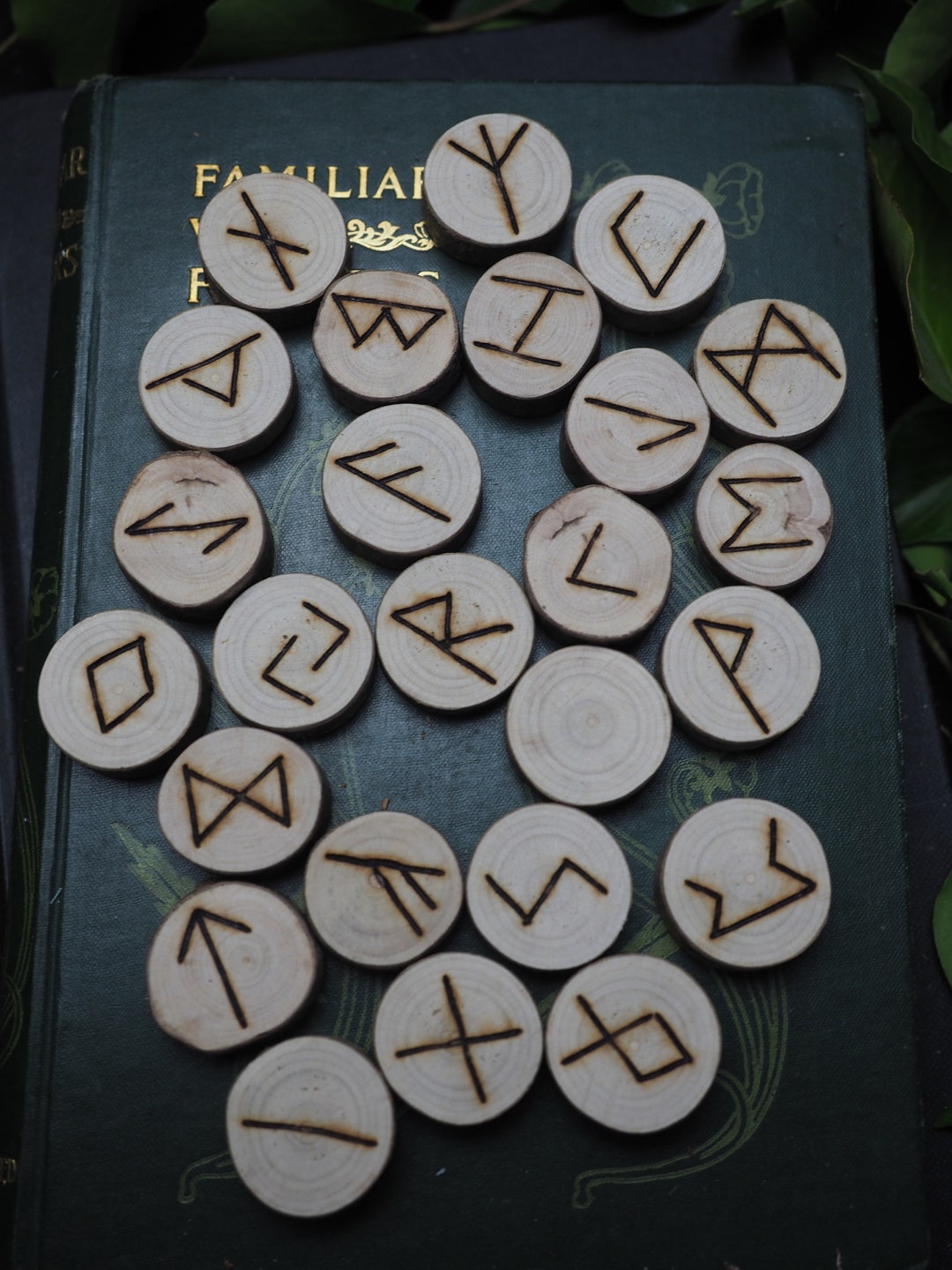 English HAZEL WOOD Runes 25 Elder Futhark Runes Pagan - Etsy