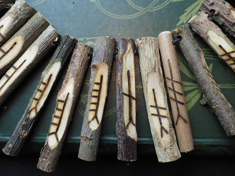 Drilled Celtic Tree Ogham Staves for Divination, Talismans or Pendants ...