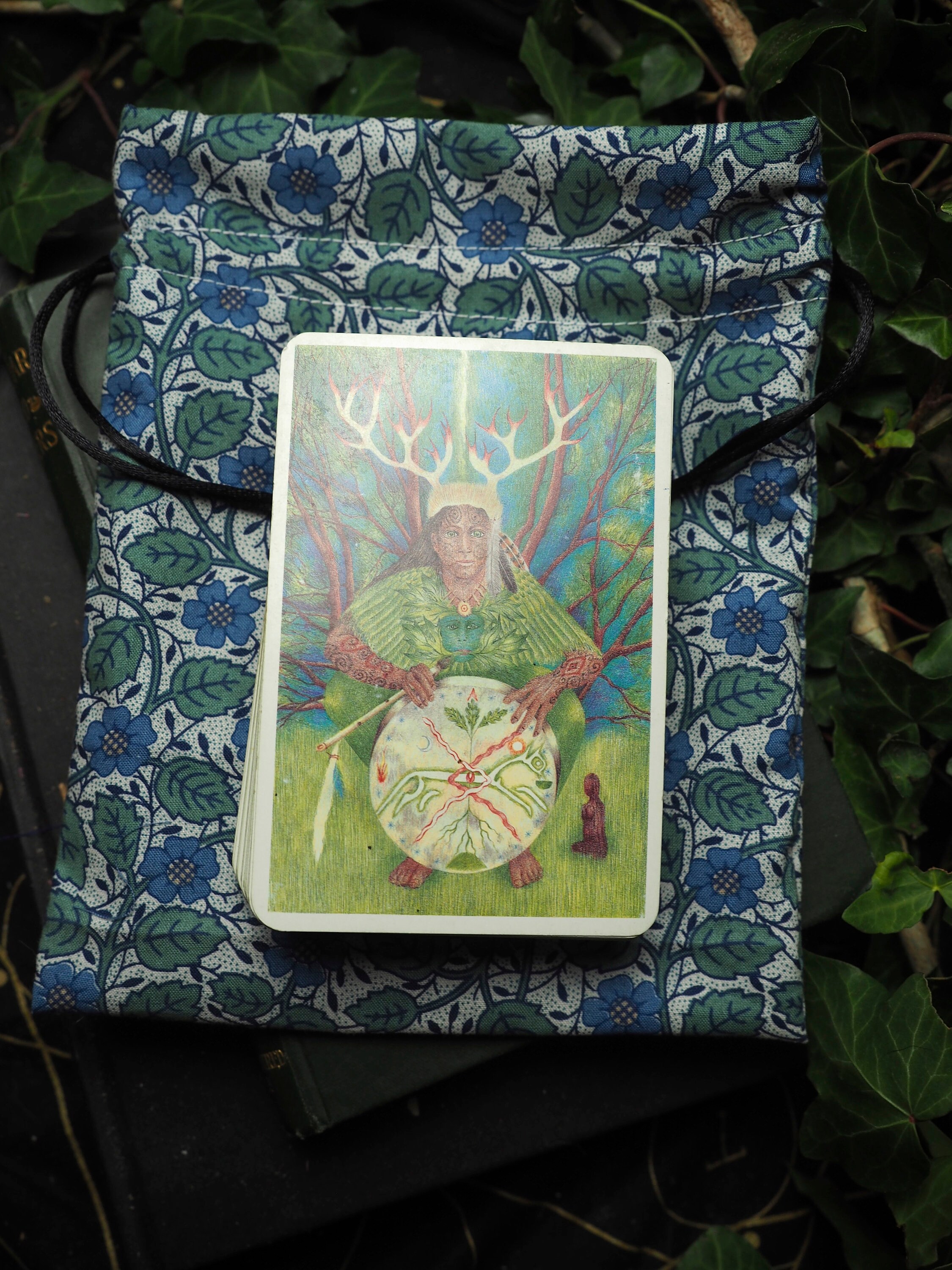 Blue Rose Tarot Rune Ogham or Crystal Bag Made With Upcycled | Etsy