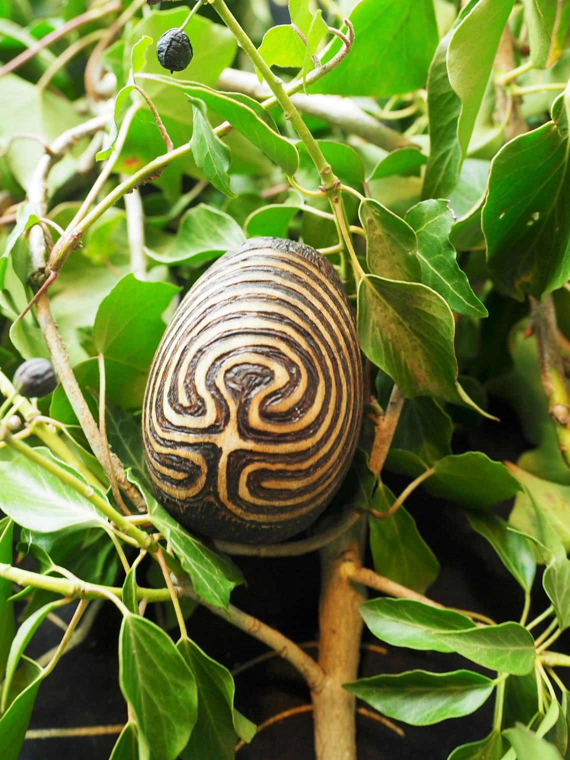 Wooden Labyrinth Ostara Egg - Transformation, Fertility, Magic, Pagan ...