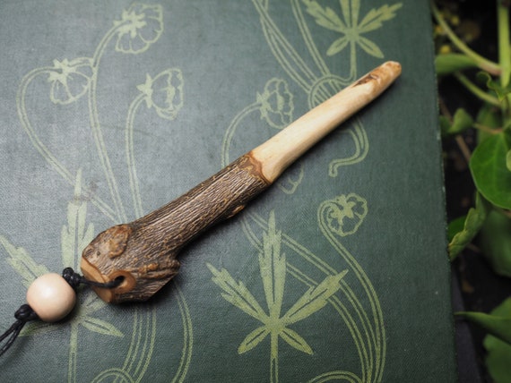 Greek Olive Wood Wand Pendant for Athene Pagan Wicca - Etsy