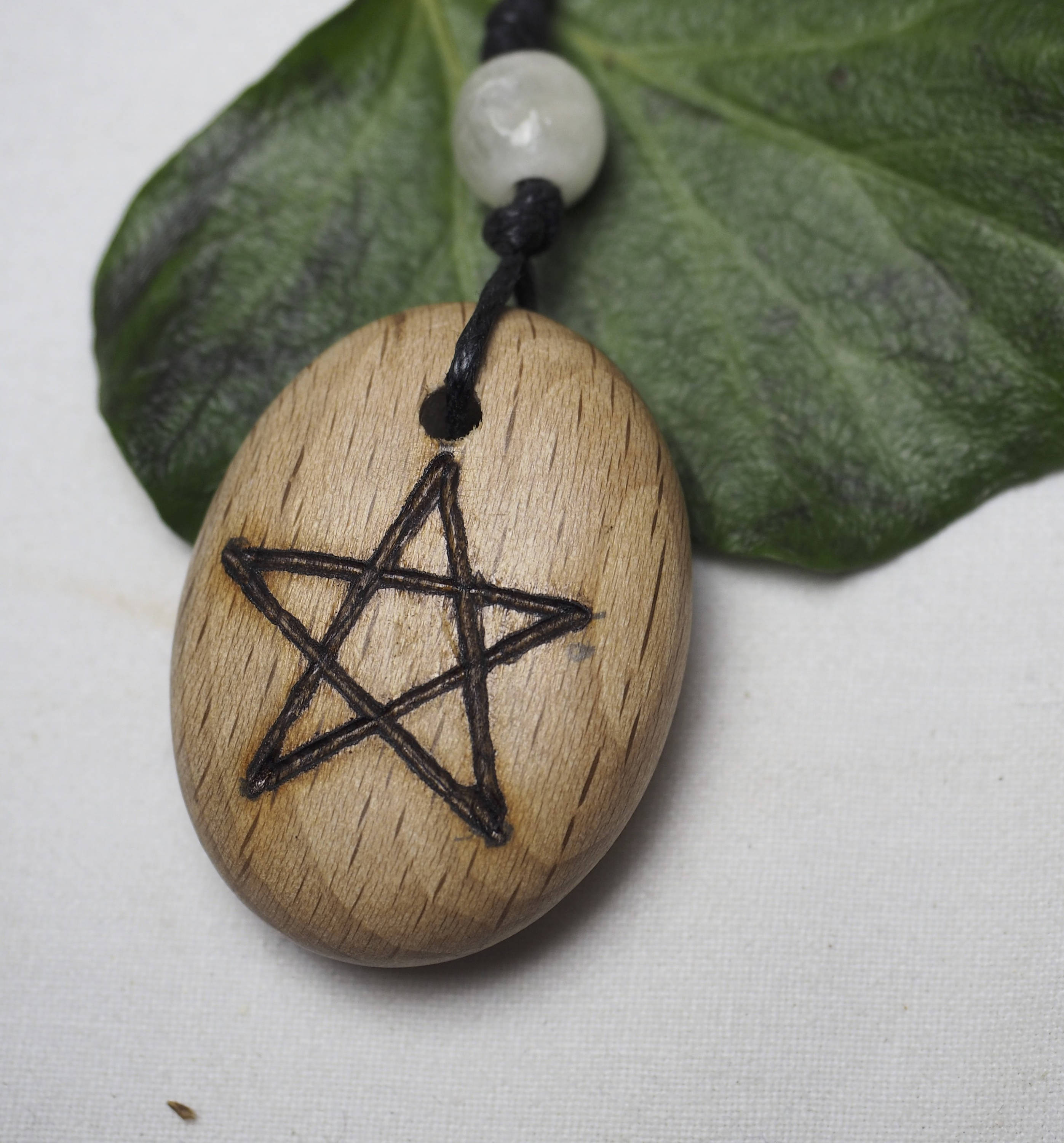 Beech Wood Pentagram Pendant on Cord for Knowledge Pagan - Etsy
