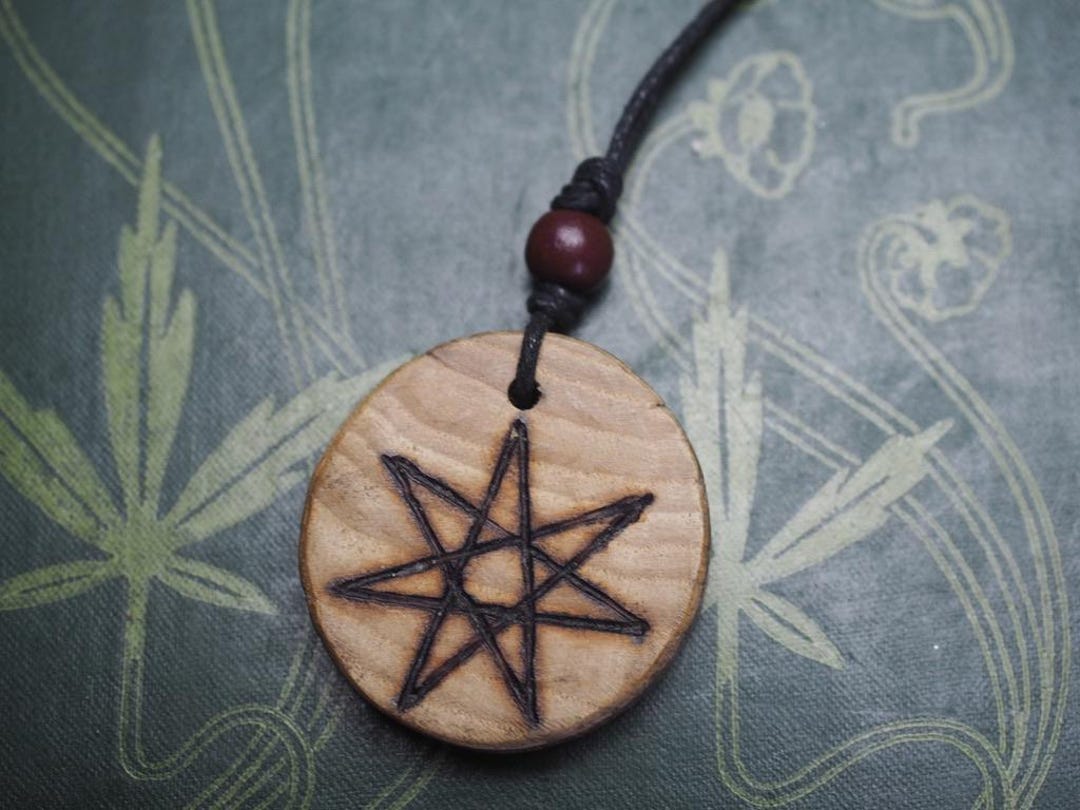 Antique Hickory Wood Fairy Star Pendant - Strength, Abundance - for ...