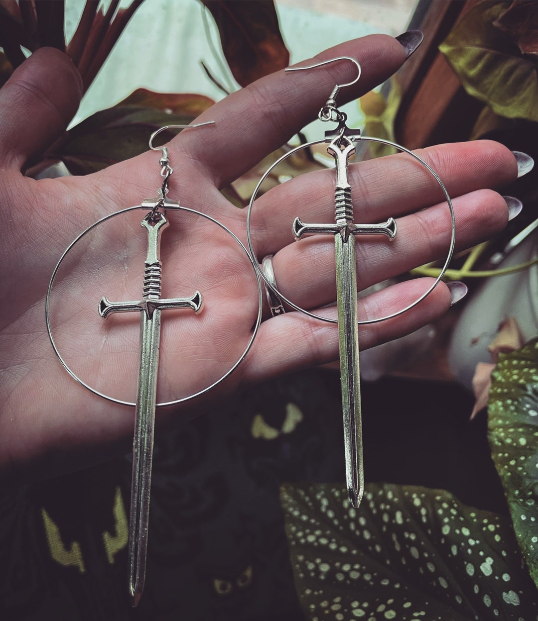 Sword & Hoop Earrings - Etsy