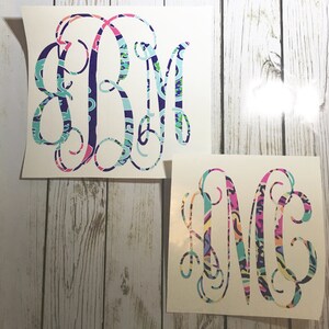 Lily Inspired Print, Initial Decals, Monograms, Stickers, Adhesive ...