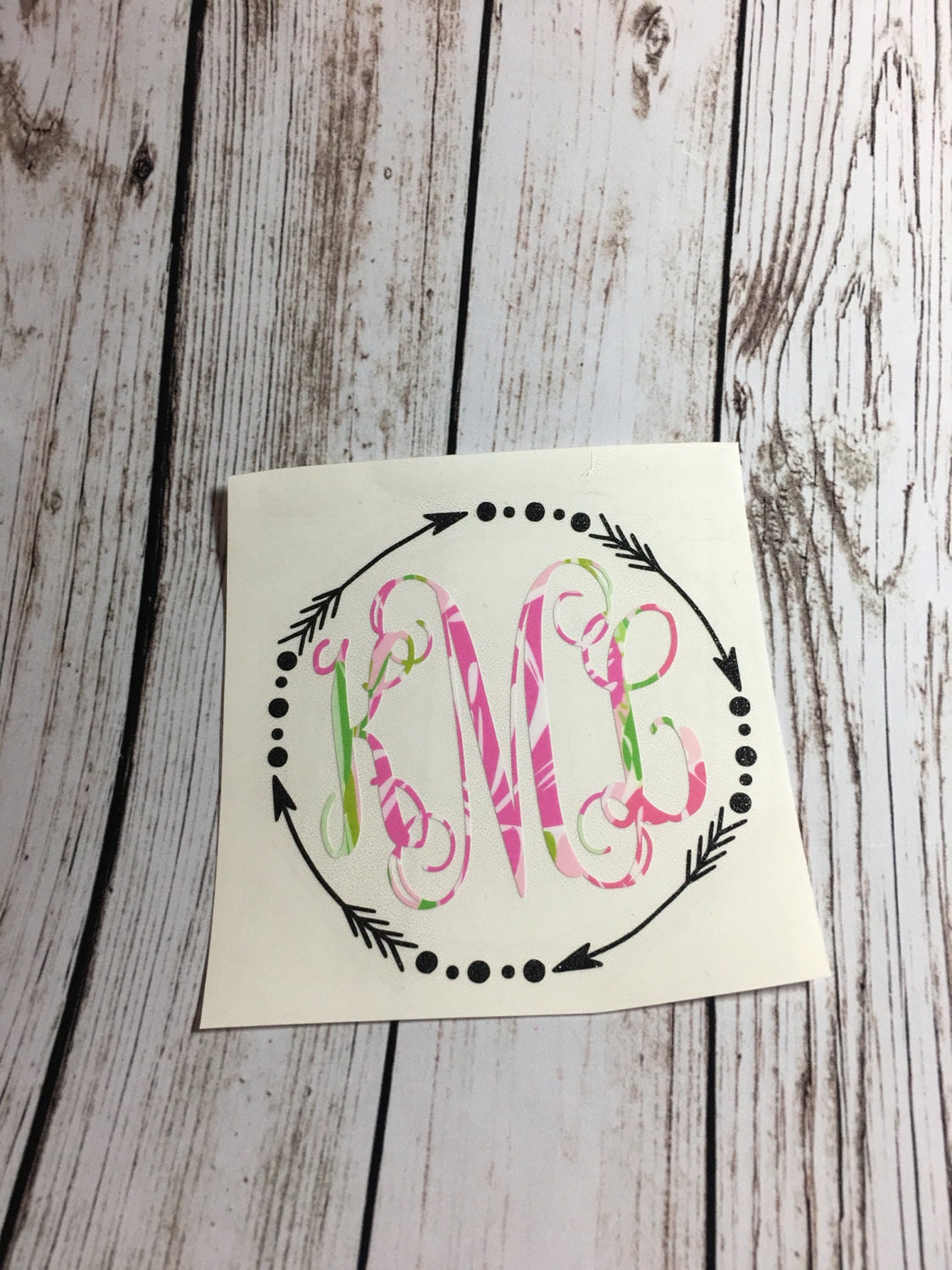 Arrow Monogram Decals / Lily Inspired Decal / Decals / Sticky Decal / Monogram Decal / Car Decal ...