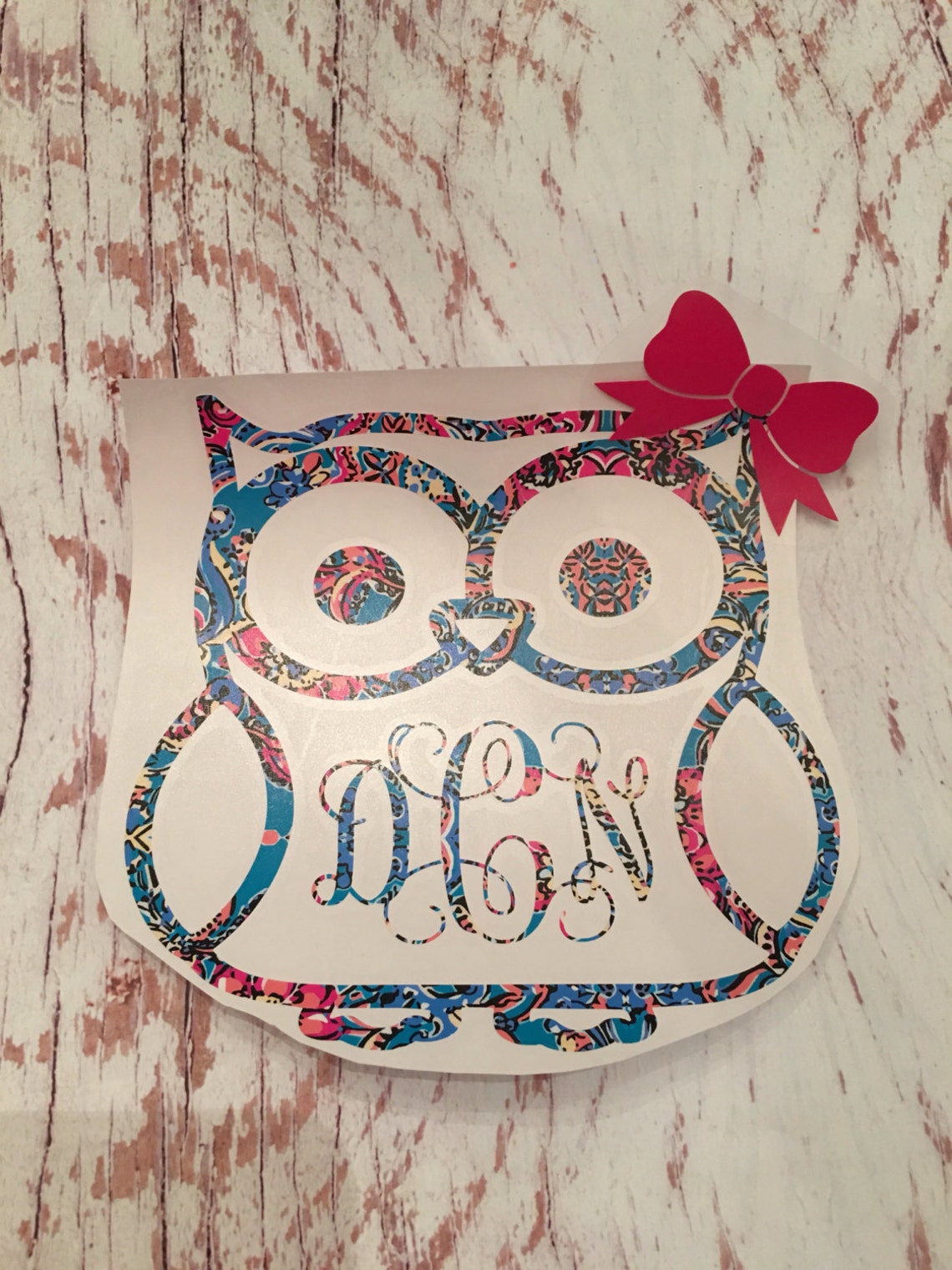 Owl Monogram Decal / Yeti Decals / Owl /sticky Decals / Lily Inspired ...