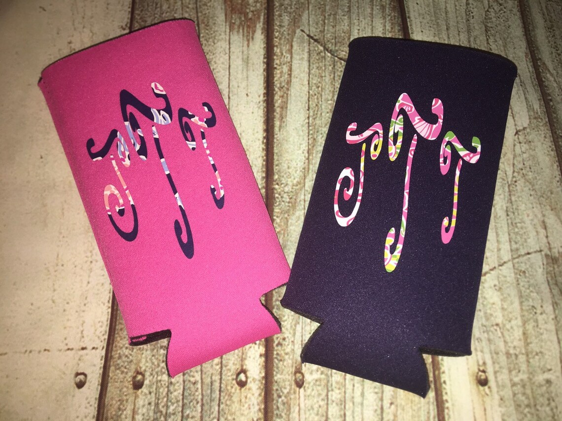 Slim Can Lily Inspired Monogrammed Can Cooler / Can Holder / Lily Can ...