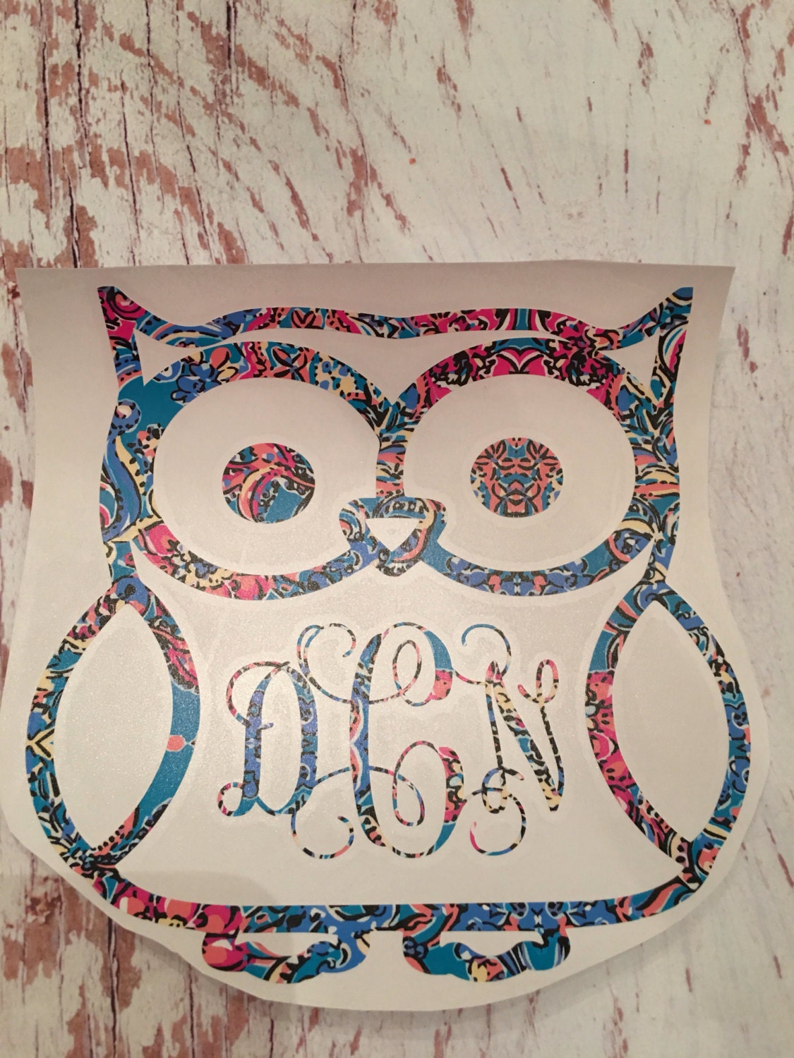 Owl Monogram Decal / Yeti Decals / Owl /sticky Decals / Lily Inspired ...