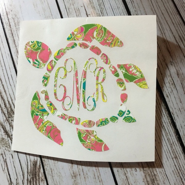 Turtle Monogram - Etsy