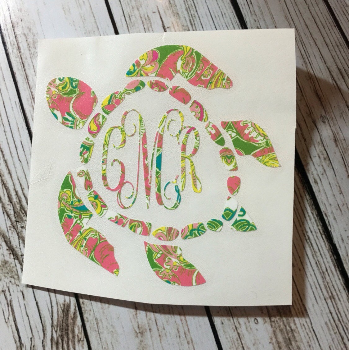 Lily Inspired Car Decal / Sea Turtle Monogram Decals / Lily - Etsy
