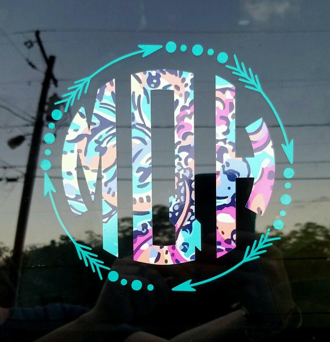 Arrow Monogram Decals / Lily Inspired Decal / Decals / Sticky Decal ...