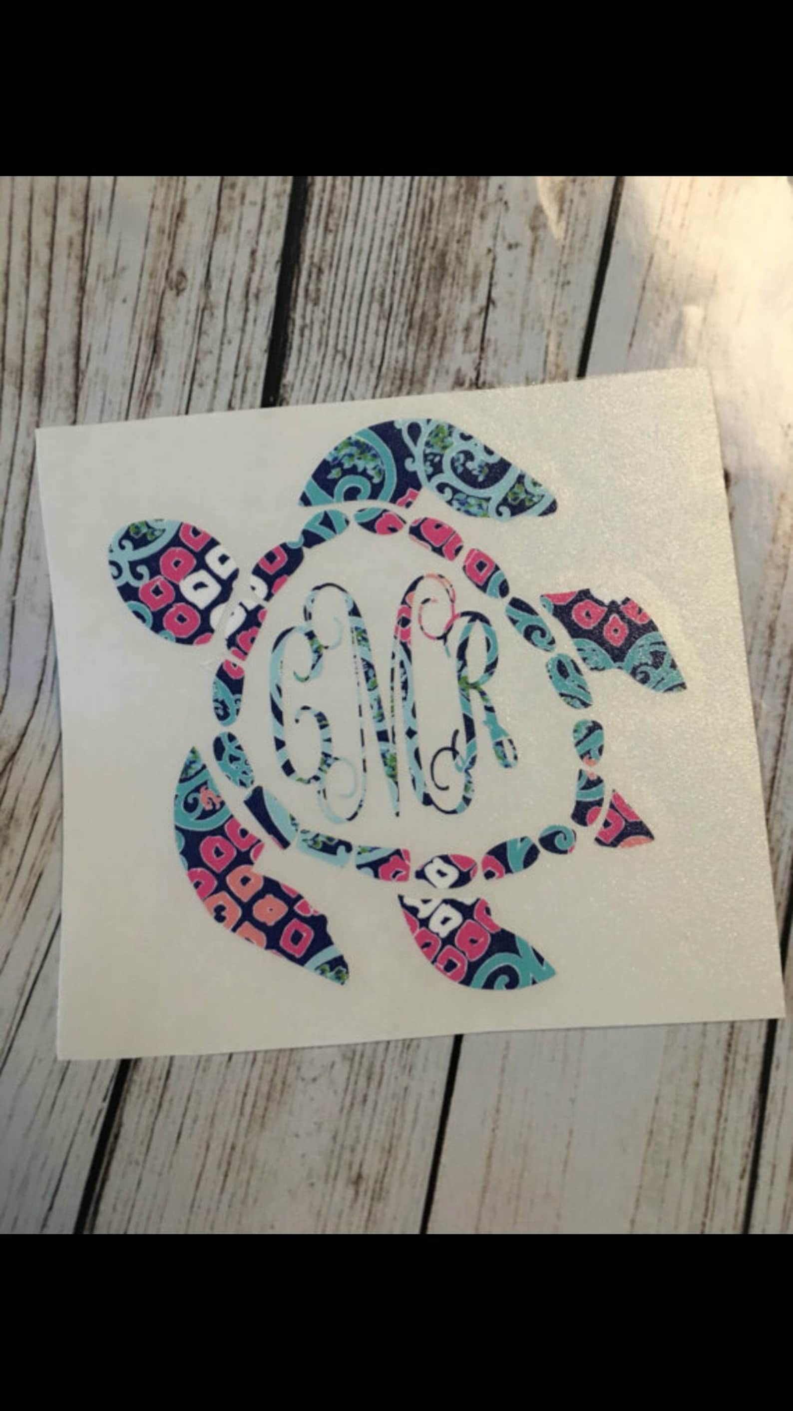 Car Decal Sea Turtle / Sea Turtle Monogram Decals / Yeti Decals ...
