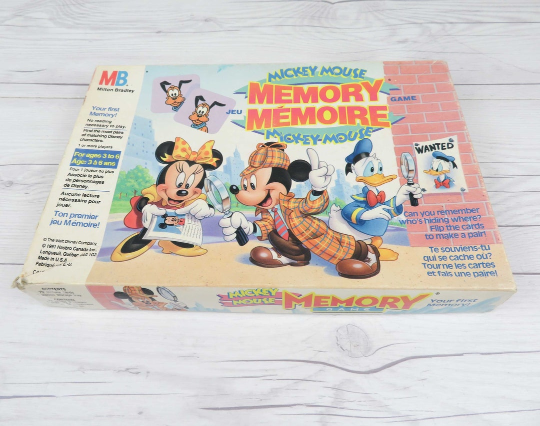 Vintage 1991 Milton Bradley Mickey Mouse Memory Game / 1990's Nostalgia ...