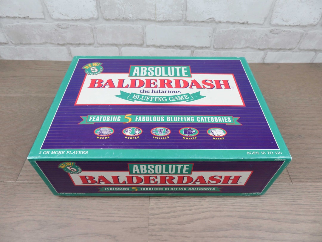 Vintage 1993 Absolute Balderdash the Hilarious Bluffing Game by ...