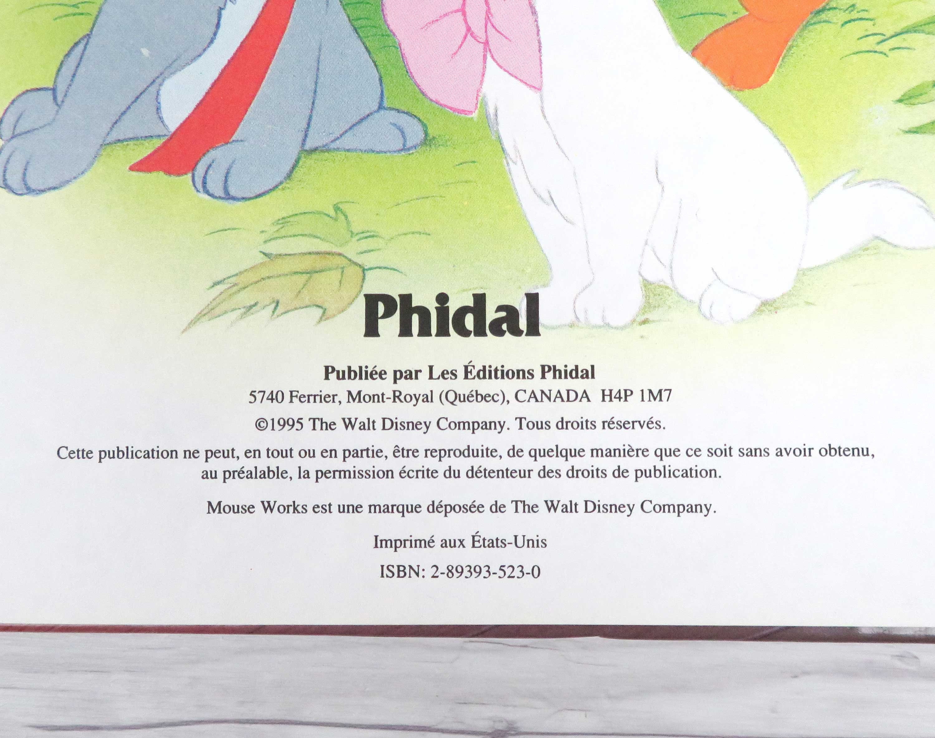 Vintage 1995 Les Aristochats Walt Disney's Children's Book / Phidal ...