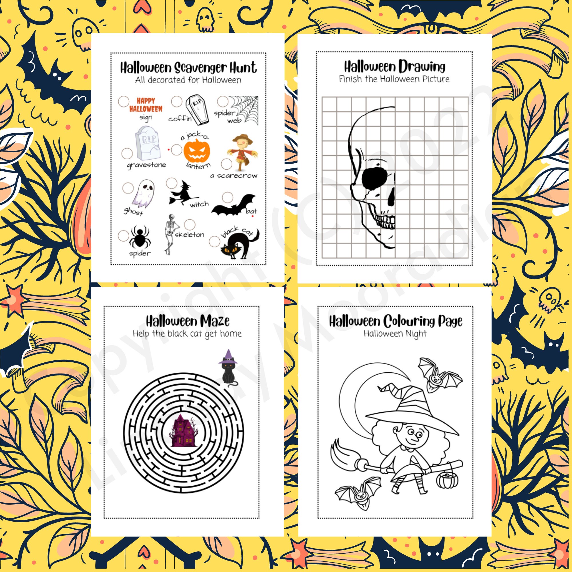 Kids Halloween Activity Printable Bundle - Etsy