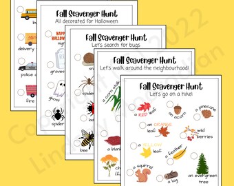 Fall Outdoor Scavenger Hunt Game Fun & Educational Autumn Kids ...