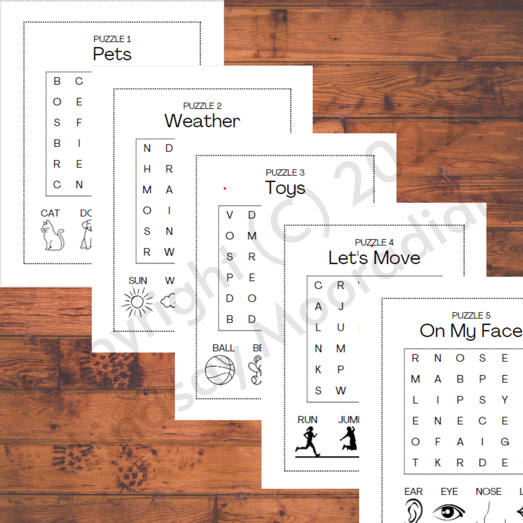 Kids Beginner Word Search Printable Bundle - Etsy