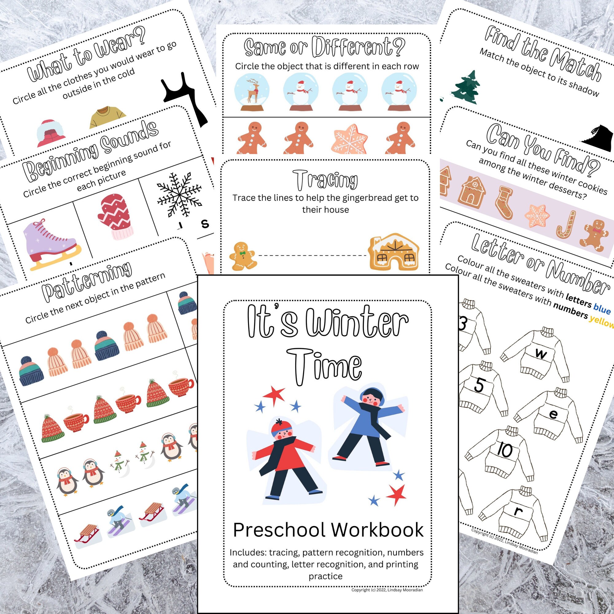Winter Preschool Worksheets/ Activity Bundle printable - Etsy