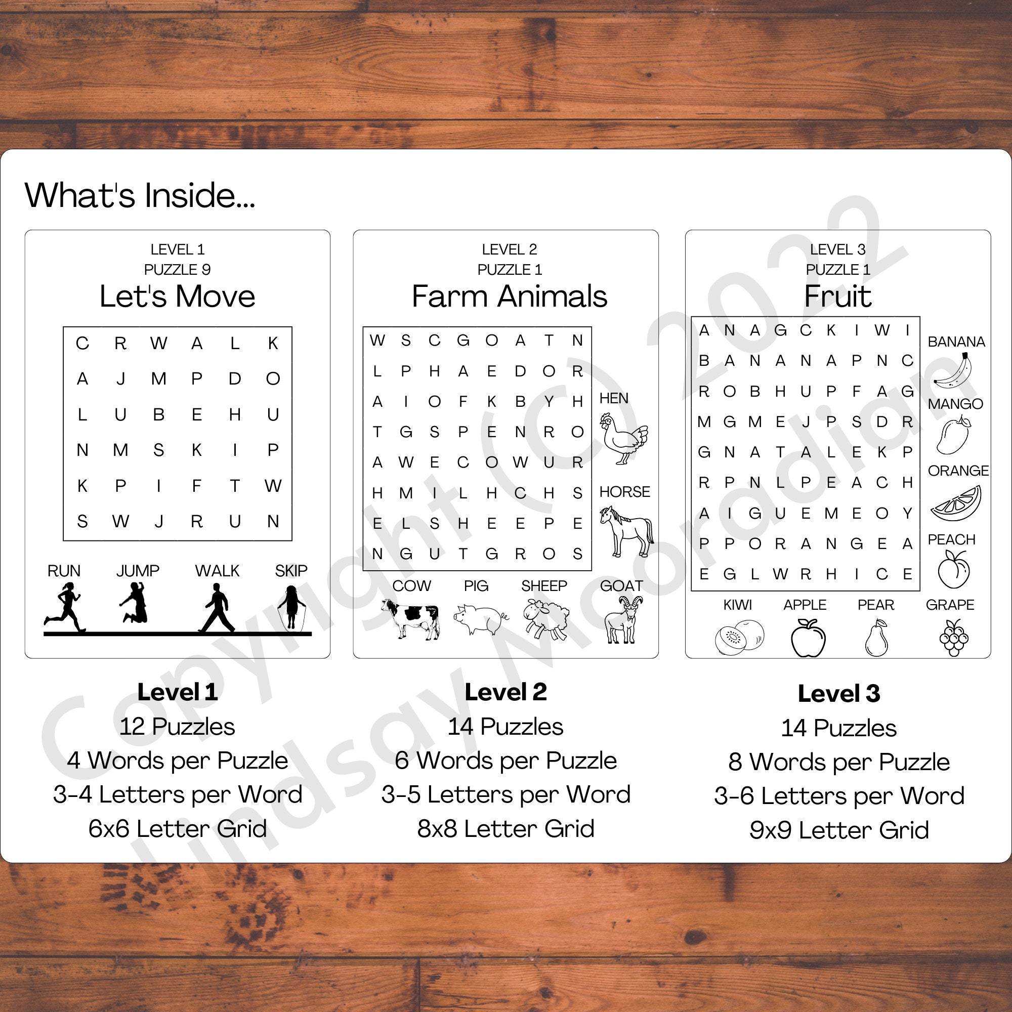 Printable Beginner Wordsearches for Young Kids - Etsy