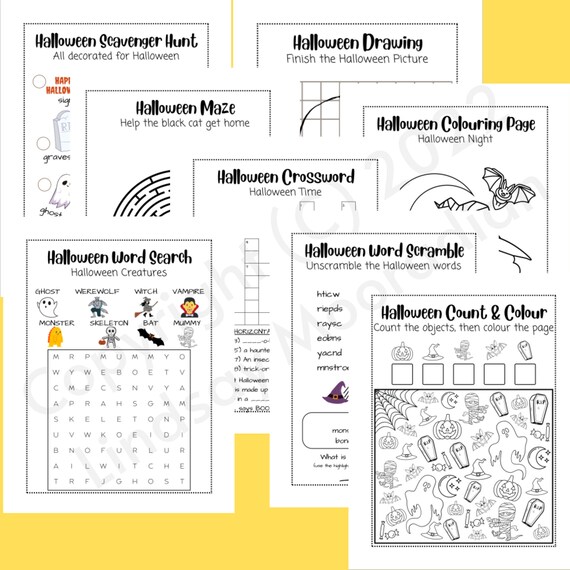 Kids Halloween Activity Printable Bundle - Etsy