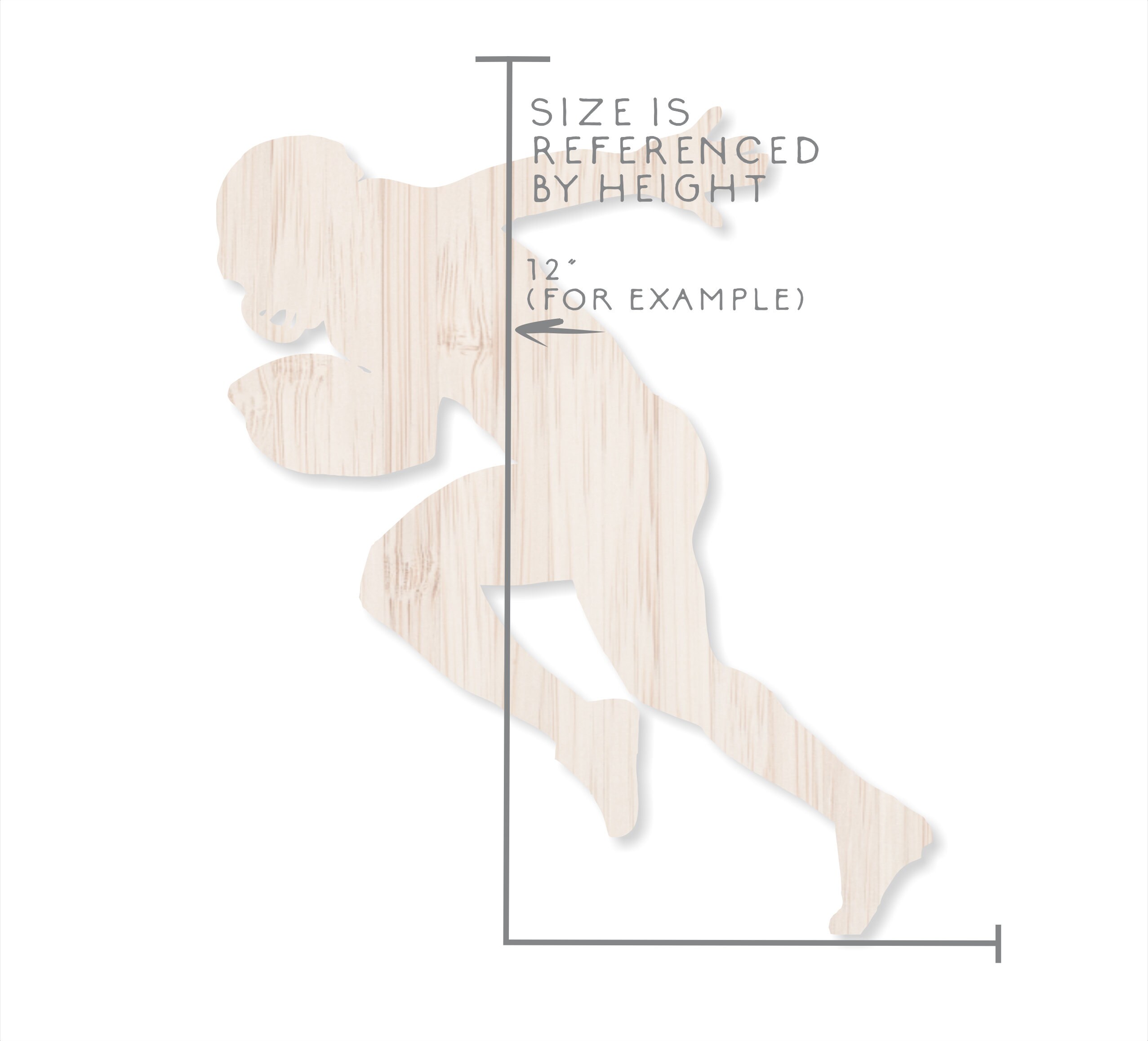 Wood Football Player Cutout Wooden Craft Supplies Wood | Etsy