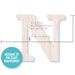 Letter N Cutout Shape, Wood Alphabet Crafting Cutout, DIY Letter Wall ...