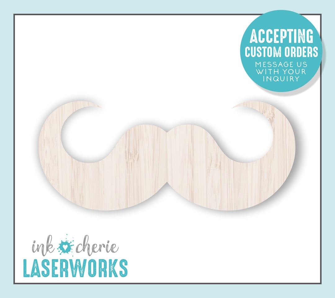 Wood Mustache Cutout, Wooden Craft Supplies, Wood Crafting Shapes ...