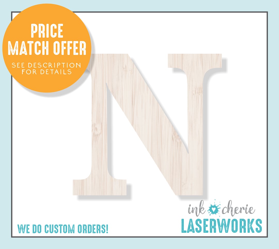 Letter N Cutout Shape, Wood Alphabet Crafting Cutout, DIY Letter Wall ...