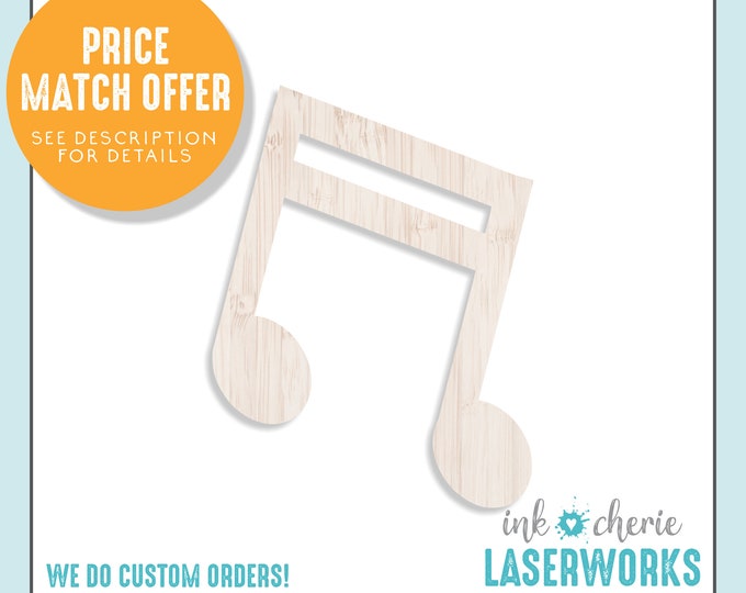 Music Note 4 Cut Out Unfinished Wood Shape Craft Supply - Etsy