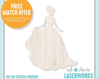 Princess Shape Cutout Wood Princess Crafting Shape Blank | Etsy