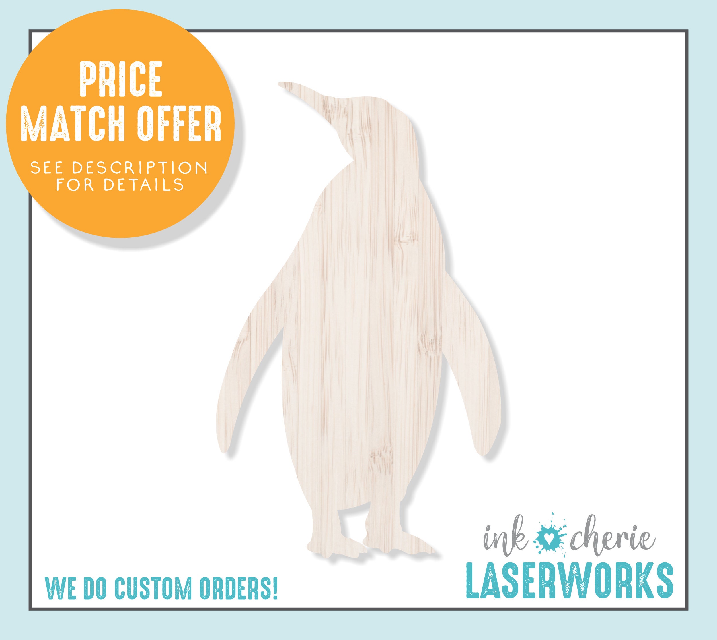 Penguin Cutout Penguin Wall Decor Wood Laser Cut Shapes | Etsy