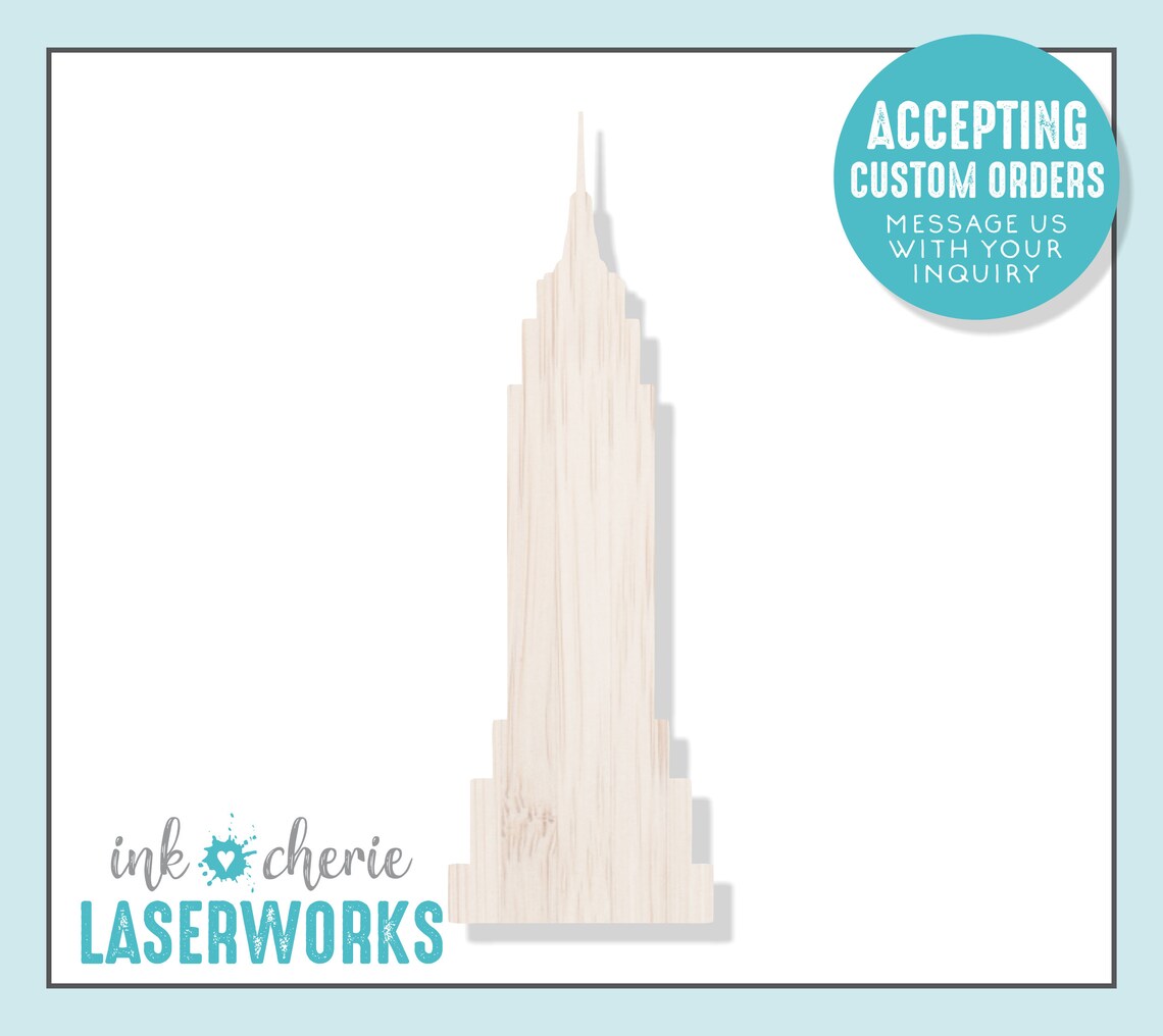 Wood Empire State Building Cutout Wooden Craft Supplies Wood - Etsy