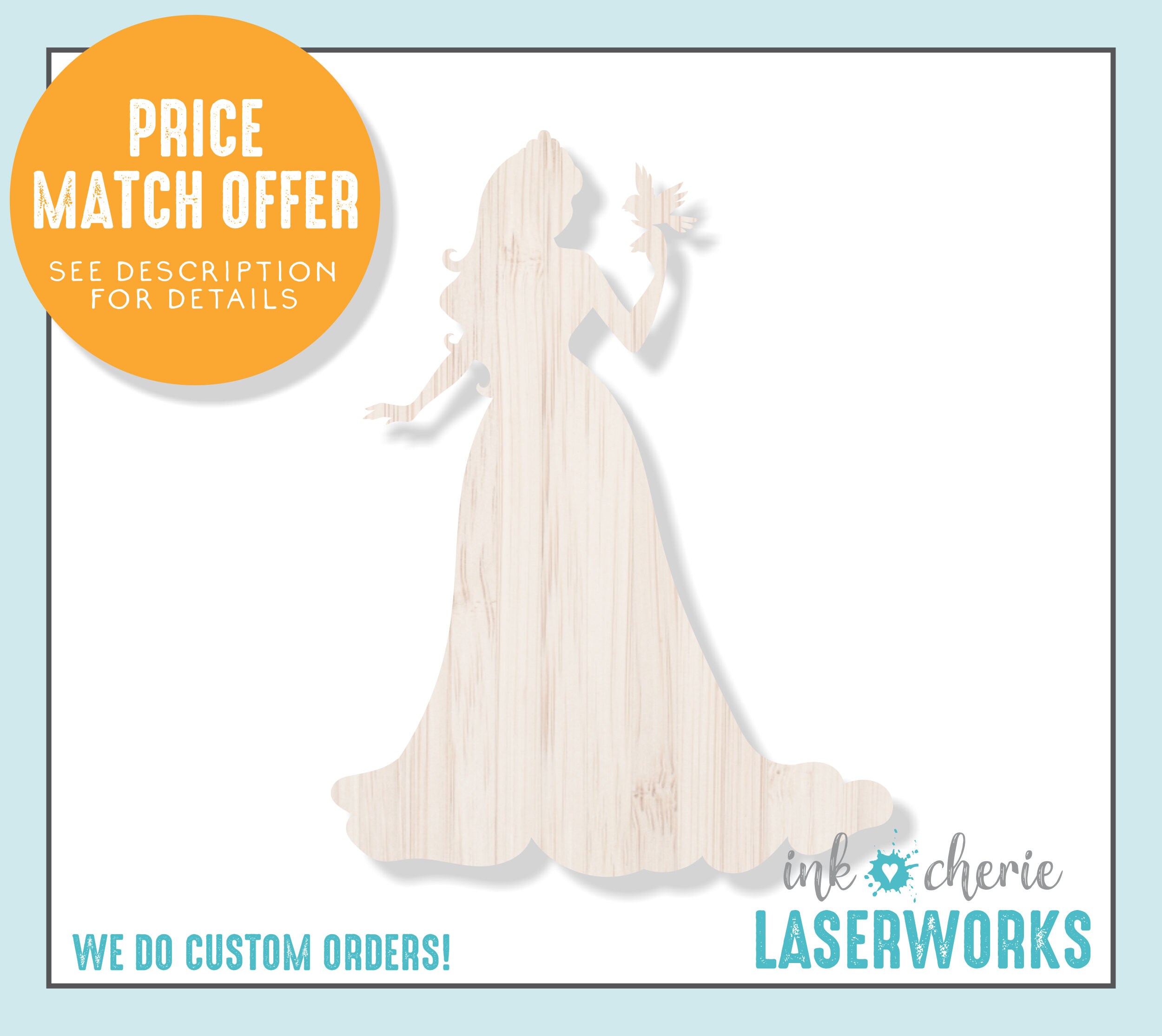 Princess Shape Cutout Wood Princess Crafting Shape Blank | Etsy