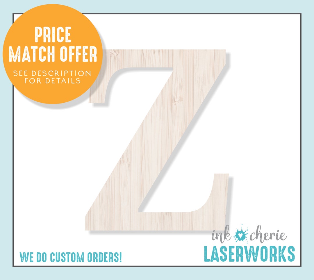 Letter Z Cutout Shape, Wood Alphabet Crafting Cutout, DIY Letter Wall ...