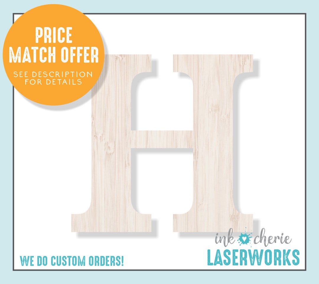Letter H Cutout: Unfinished Birch Wood, DIY Craft Shape - Etsy