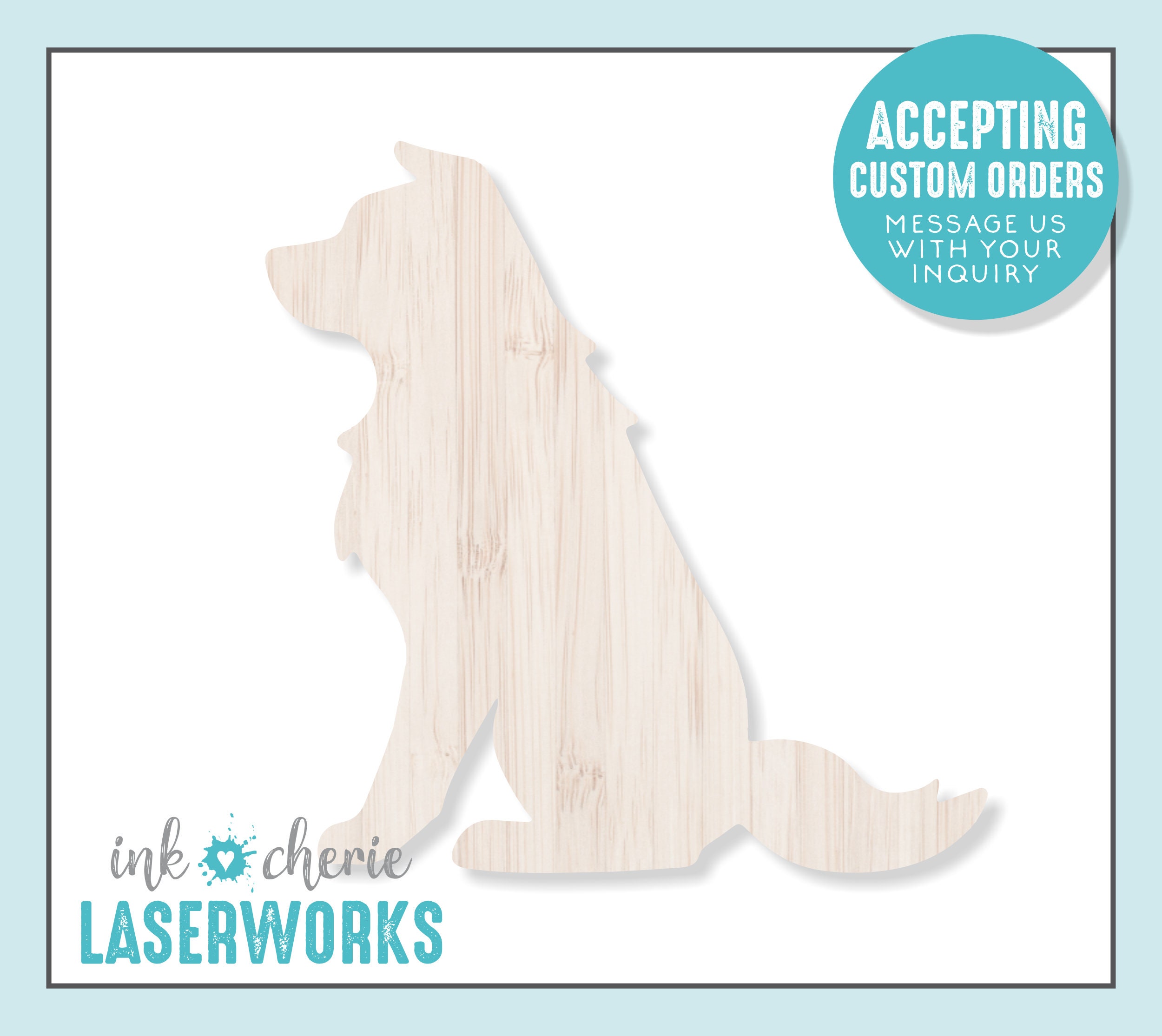 Sitting Dog Wood Cutout Dog Crafting Shape Collie Dog Cutout | Etsy