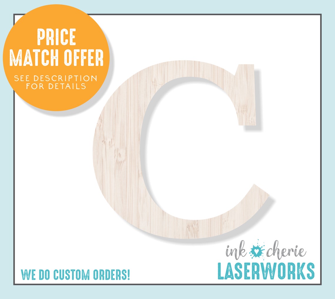 Letter C Cutout Shape Wood Alphabet Crafting Cutout DIY | Etsy