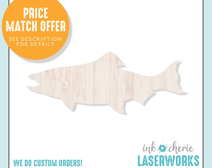 Salmon Fish Laser Cut Out Unfinished Wood Shape Craft Supply - Etsy