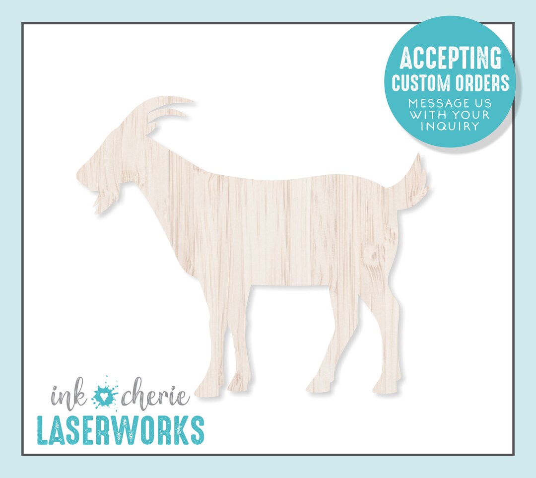 Goat Wood Cutout, Goat Crafting Shape, Farm Animal Cutout Shape for ...