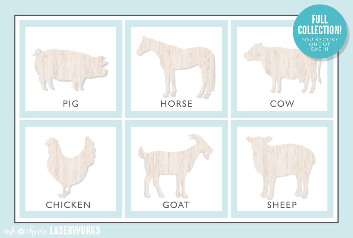 Farm Animal Cutout Shapes Farm Animal Crafting Shapes Farm | Etsy