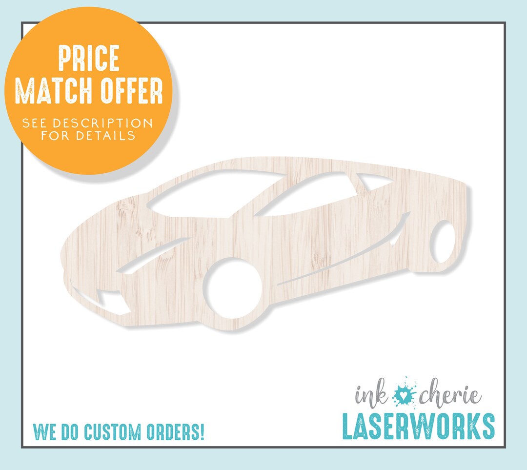 Super Car Cutout, Wooden Craft Supplies, Wood Crafting Shapes, Laser ...