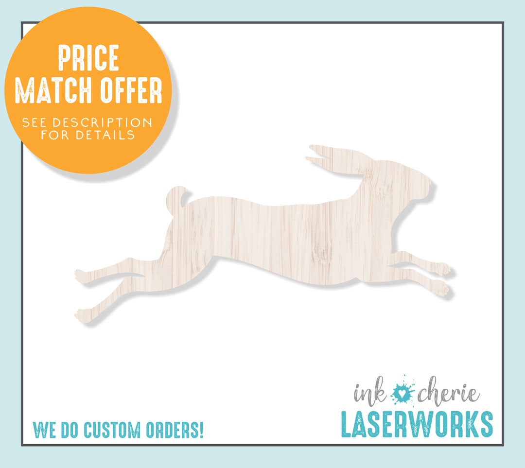 Wooden Hare Bunny Cutout, Running Hare Shape, Wood Rabbit Shape, Wood ...