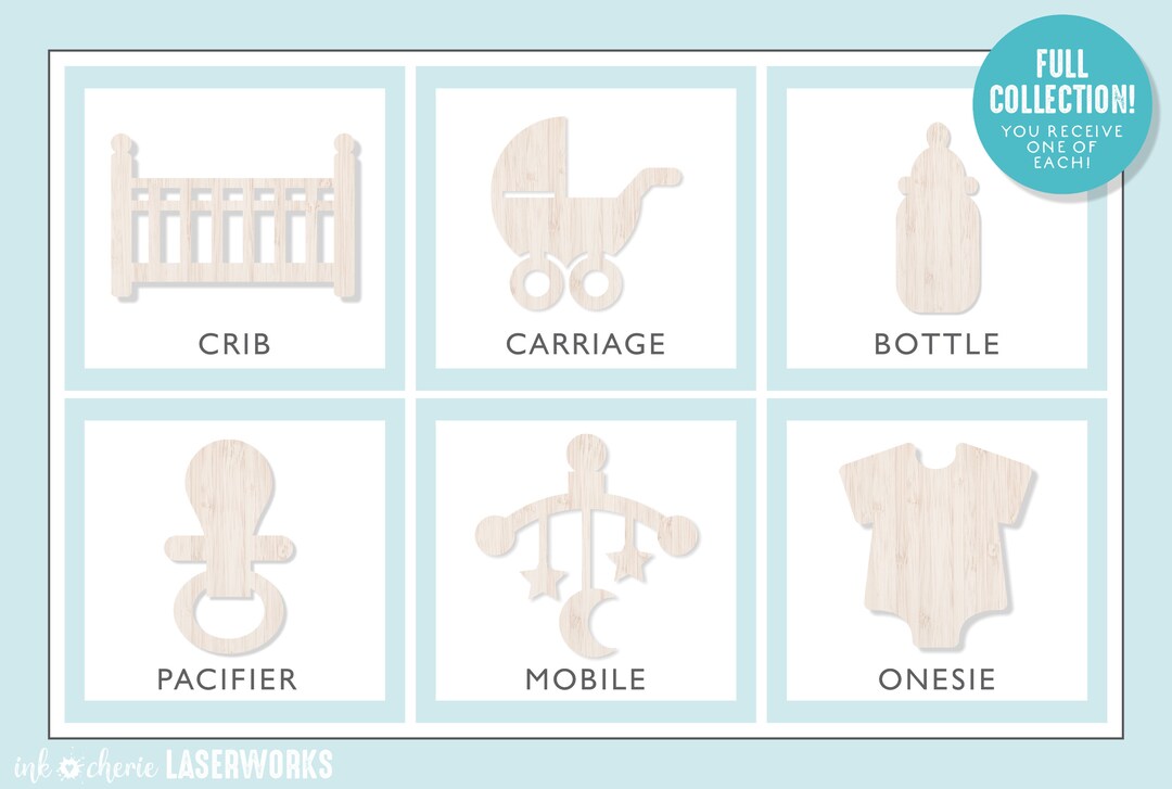 Baby Theme Cutout Shapes, Nursery Baby Crafting Shapes, Babies Cutout ...